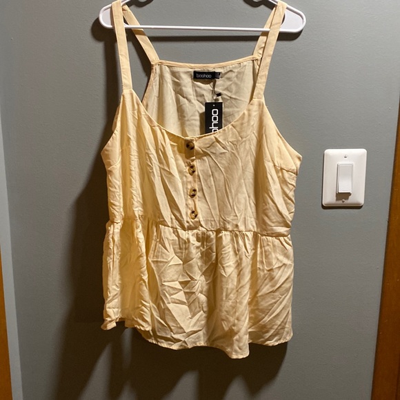 Boohoo | Tops | Brand New Womans Tort Button Smock Cami Stone Stone ...
